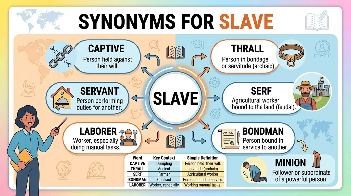 Synonyms for Slave: 40 Alternatives with Meanings and Examples