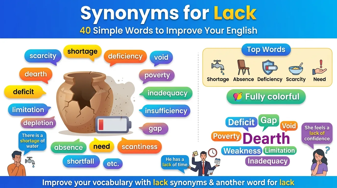 Synonyms for Lack: 40 Alternatives to Avoid Repetition in Writing
